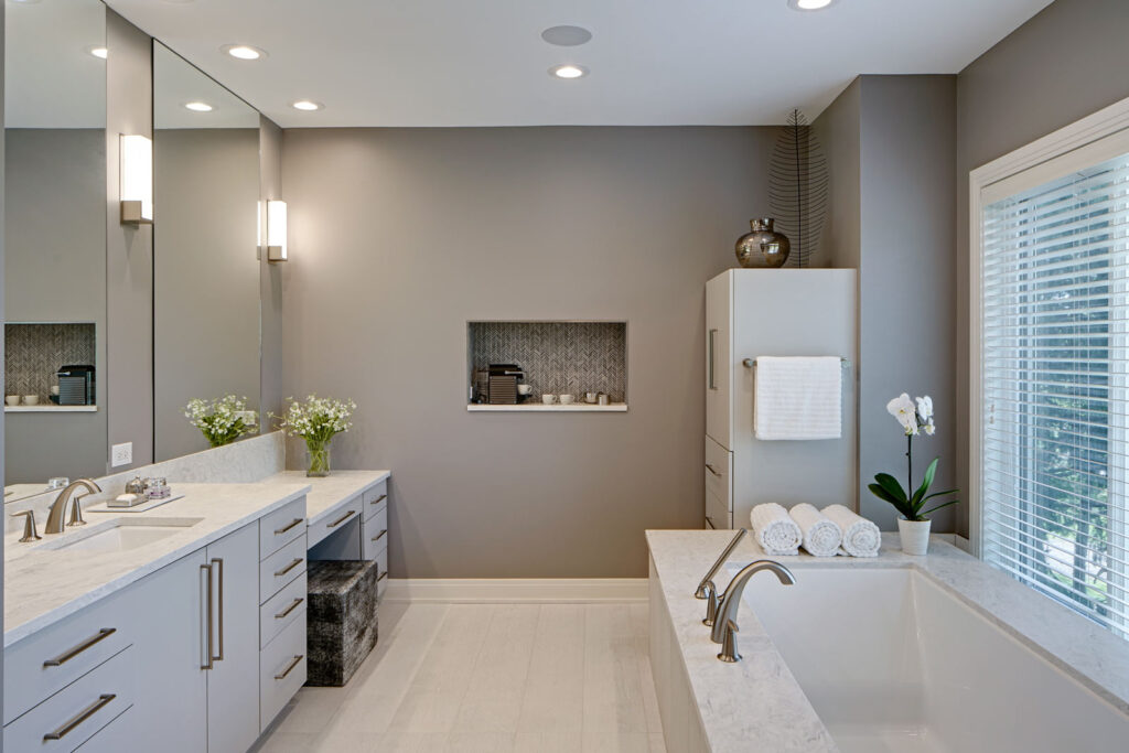 Spa-Inspired Primary Bath - Highland Park, IL - Drury Design