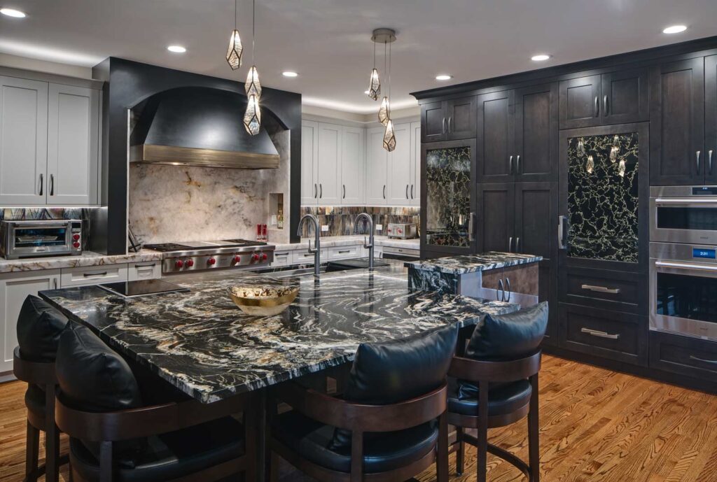 Elegant High-Contrast Kitchen - Richmond, IL - Drury Design