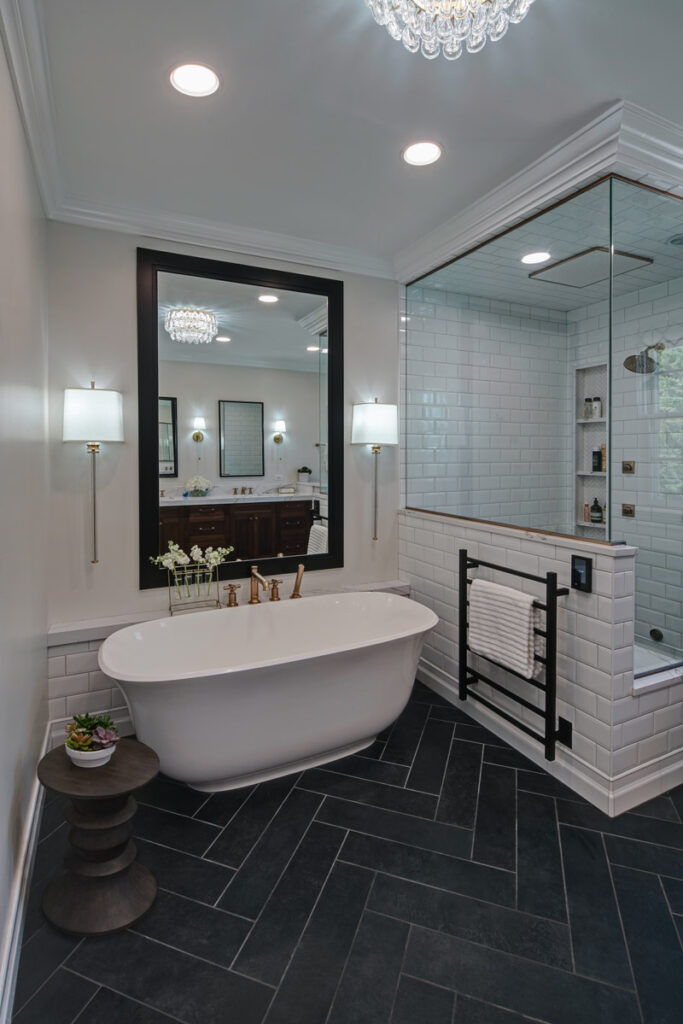 Classic Spa Primary Bathroom - Wheaton, IL - Drury Design