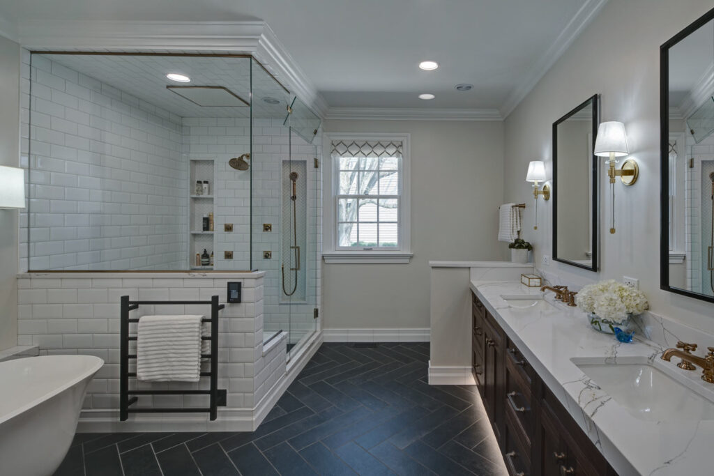 Classic Spa Primary Bathroom - Wheaton, IL - Drury Design