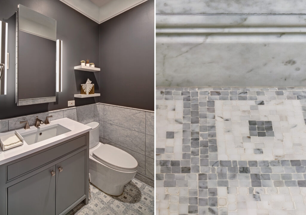 Classic Elegant Powder Room - Chicago's West Bucktown - Drury Design