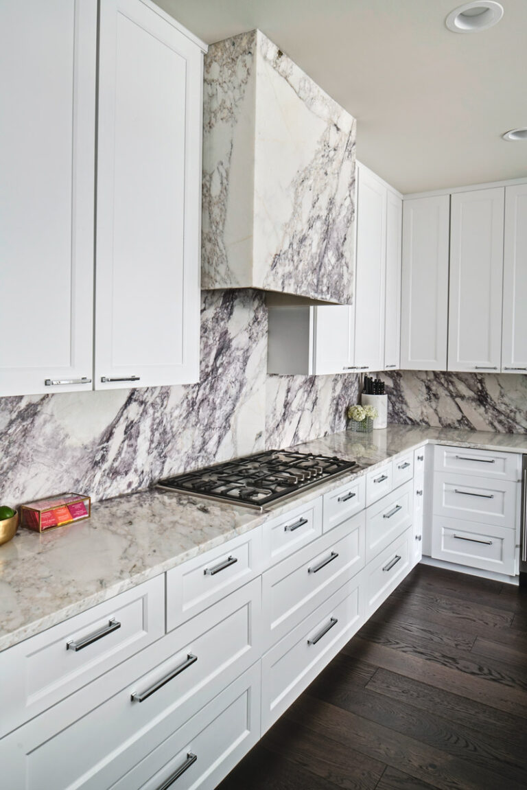 Luxe Marble Kitchen - Chicago's Gold Coast - Drury Design